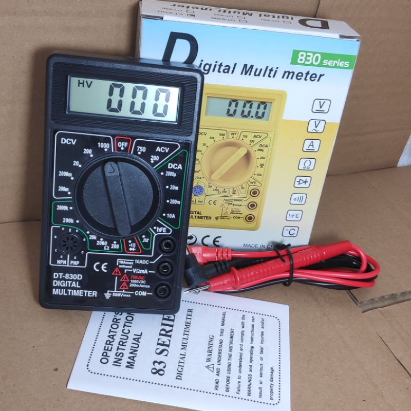 Jual avometer digital DT-830B Multimeter DT830B digital Multi meter DT ...