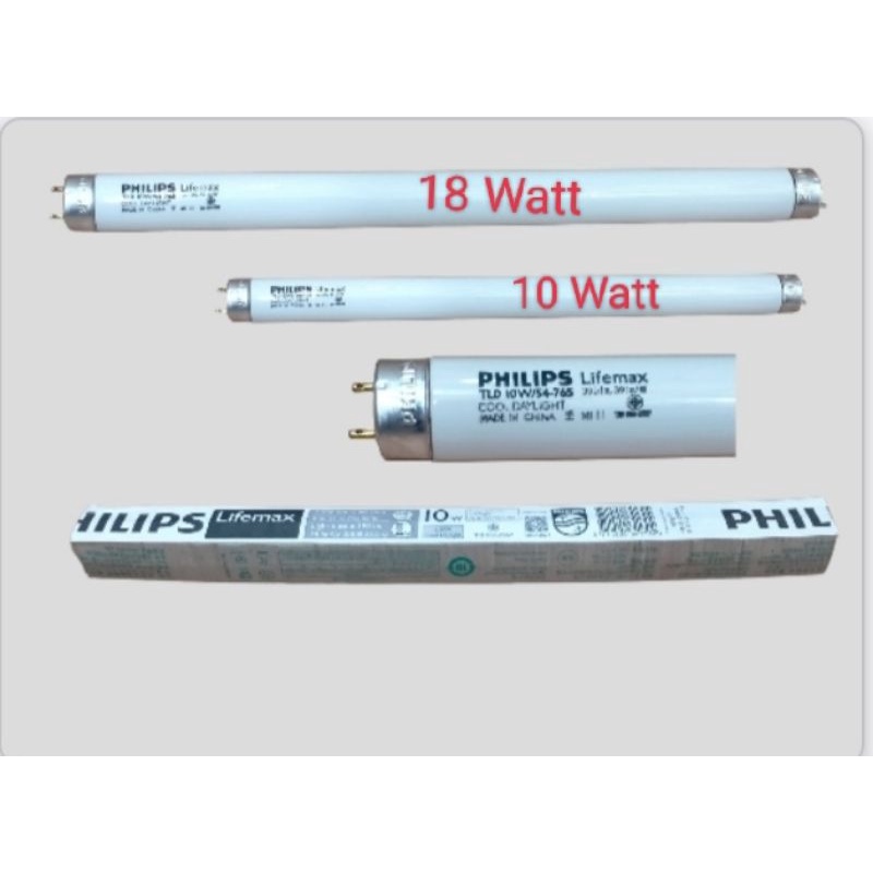 Jual Lampu TL Neon Philips 10 Watt /18 Watt Lifemax Lampu Philips Neon ...