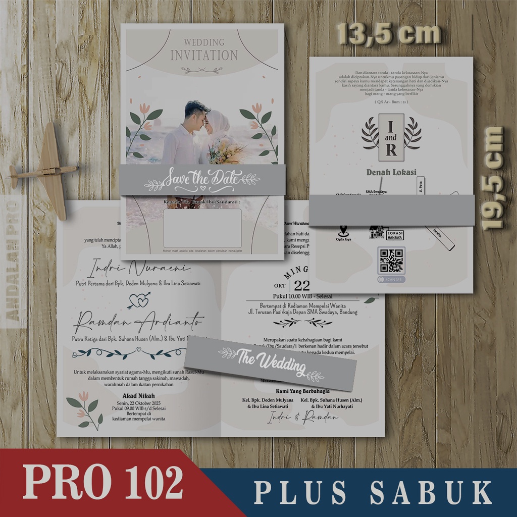 Jual Pro 102 Lipat 2 Plus Foto & Sabuk - Cetak Undangan Color / Berwarna Variasi Sabuk Harga ...