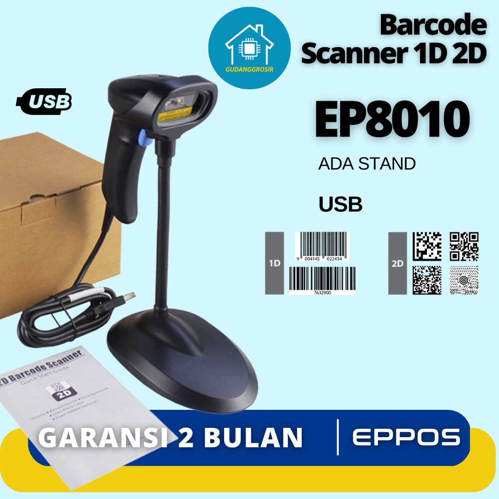 Jual Barcode Scanner EPPOS EP8010 1D/2D | Shopee Indonesia