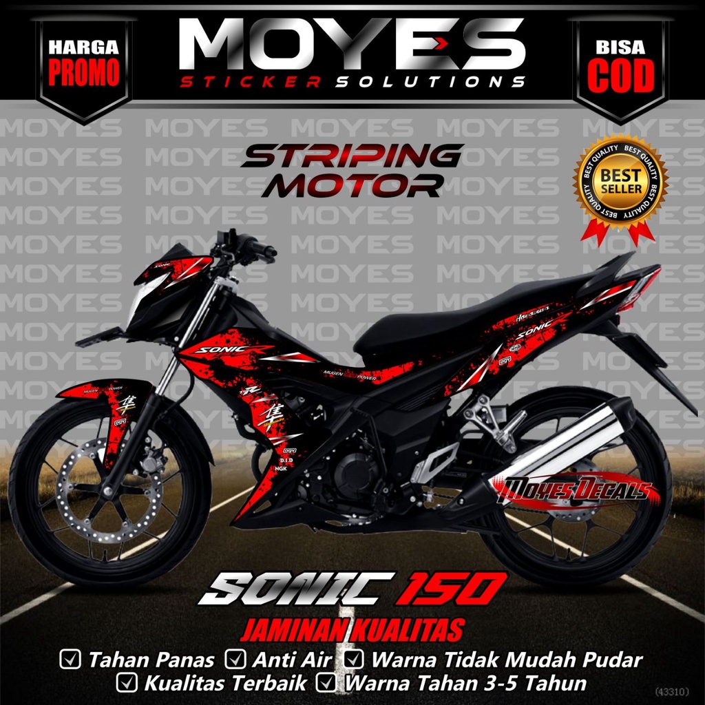 Jual Stiker Variasi Sonic 150 Strifing Motor Sonic 150 Hayabusa Merah ...