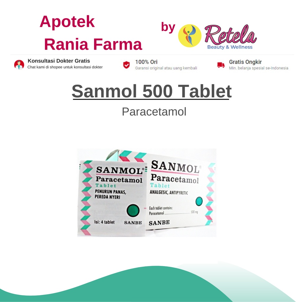 Jual SANMOL 500MG 1 STRIP ISI 4 TABLET | Shopee Indonesia