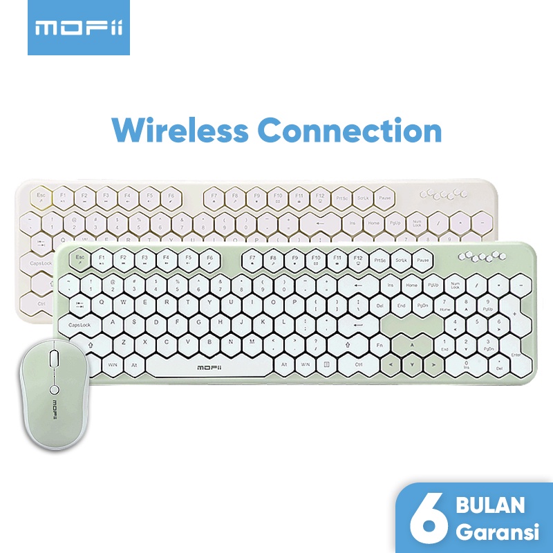 Jual MOFii Wireless Keyboard Mouse Set 2.4G 108 Key Honey | Shopee ...