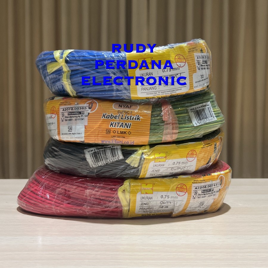 Jual KABEL LISTRIK SERABUT TEMBAGA NYAF LMK SNI 1x0.75 1 x 0.75MM 0.75 MM KITANI | Shopee Indonesia