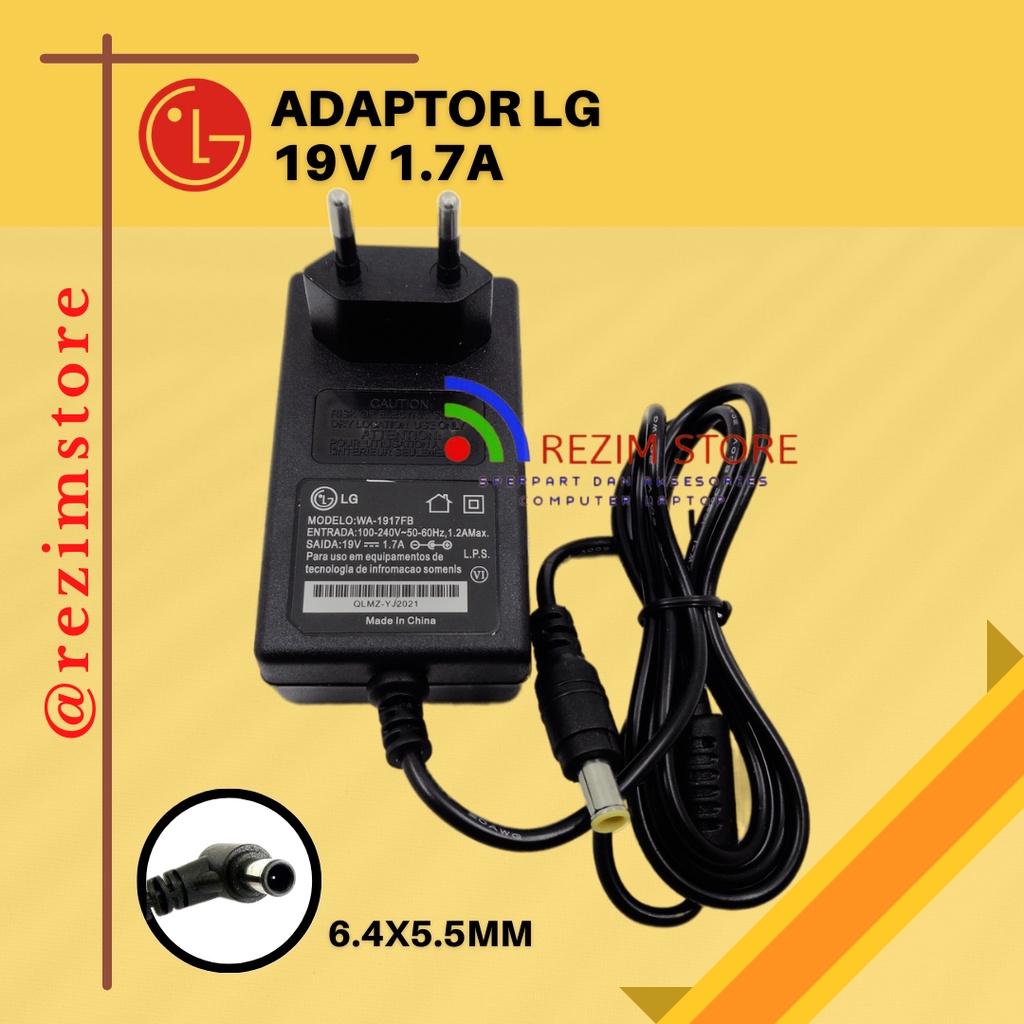 Jual AC Power Adaptor TV LG Dan Monitor LG 19V 1.7A Original colokan ...