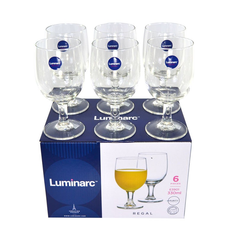 Jual Gelas Set 6 Pcs Water Goblet 330ml Luminarc Regal E3901/V3045 ...