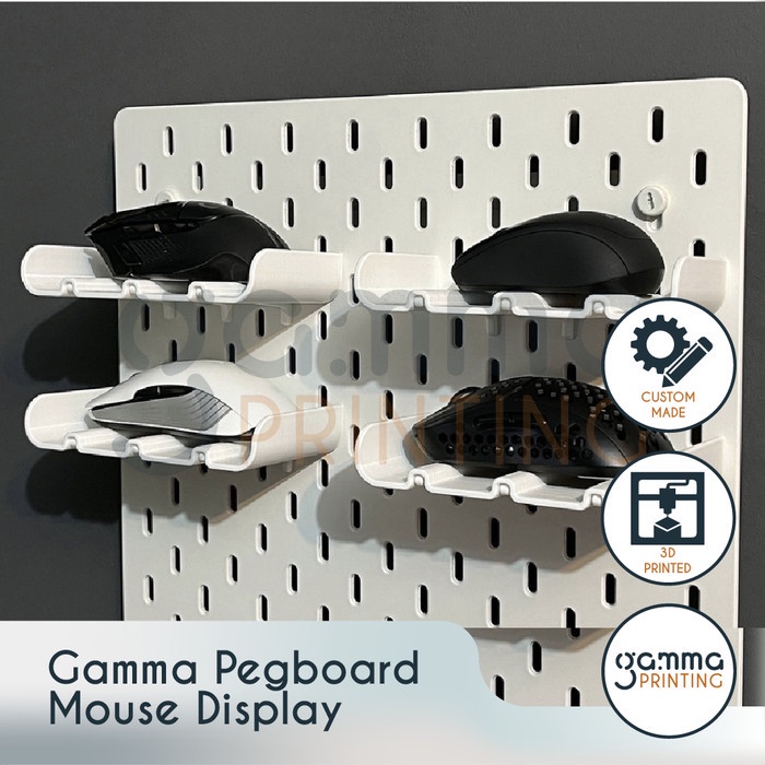 Jual Pegboard Mouse Flat Display Stand Hook Rak Shelf Holder Gamma ...