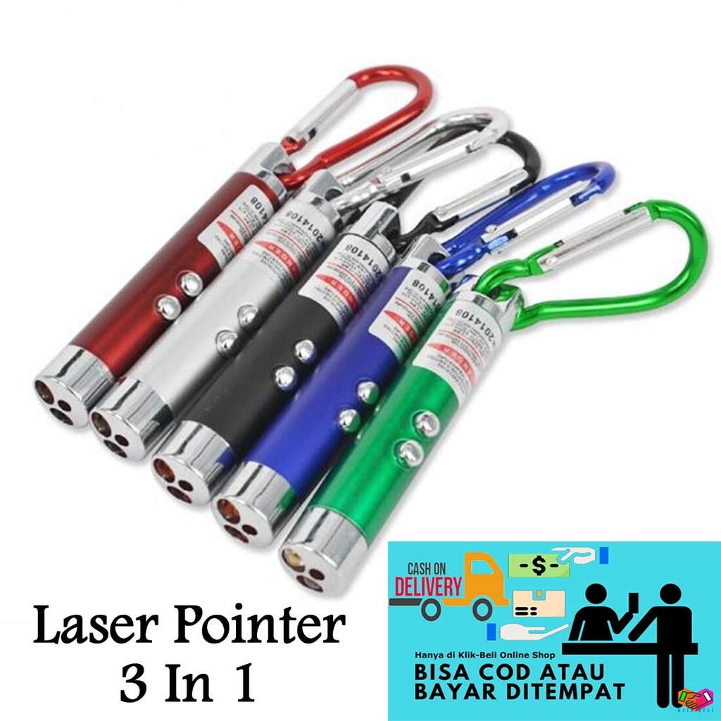 Jual LASER Gantungan Kunci Carabiner / Lampu Senter Laser Pointer 3 in ...
