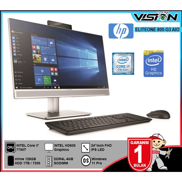 Jual PC ALL IN ONE HP ELITEONE 800-G3 Core i7-7700 | DDR4 8GB| nVme ...