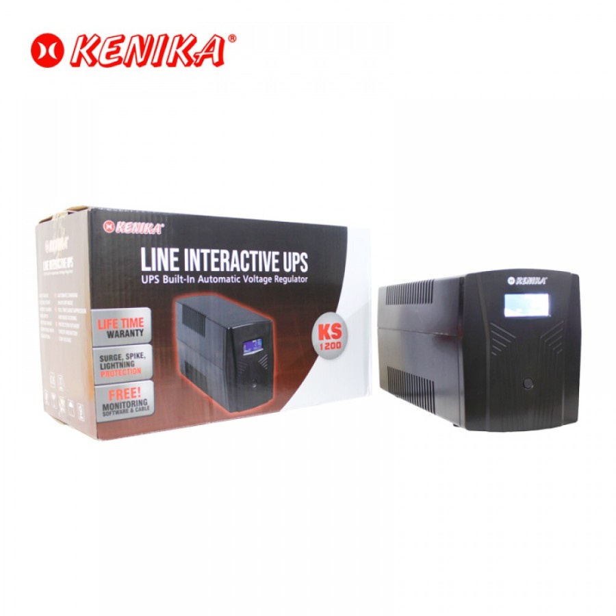 Jual UPS KENIKA 1200VA / 720W [KS-1200 NEW] LINE INTERACTIVE UPS ...