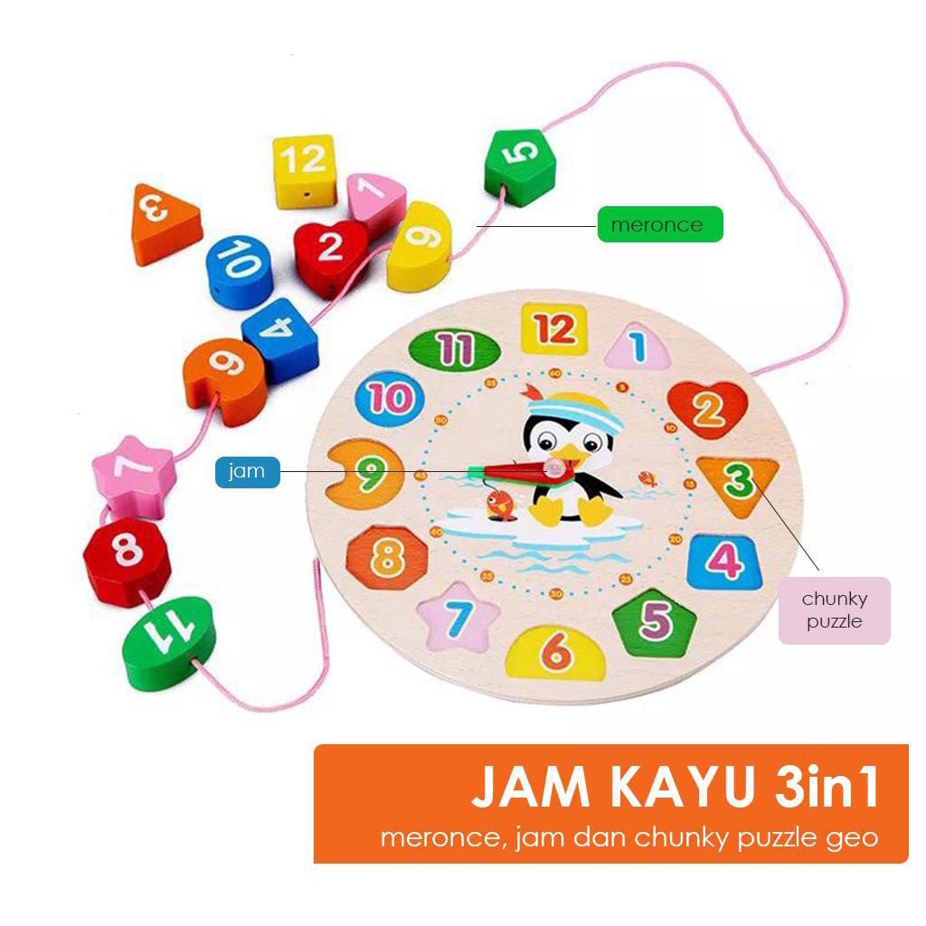 Jual Mainan Anak Kayu Edukasi Sensory Montessori - Mini Round Beads ...