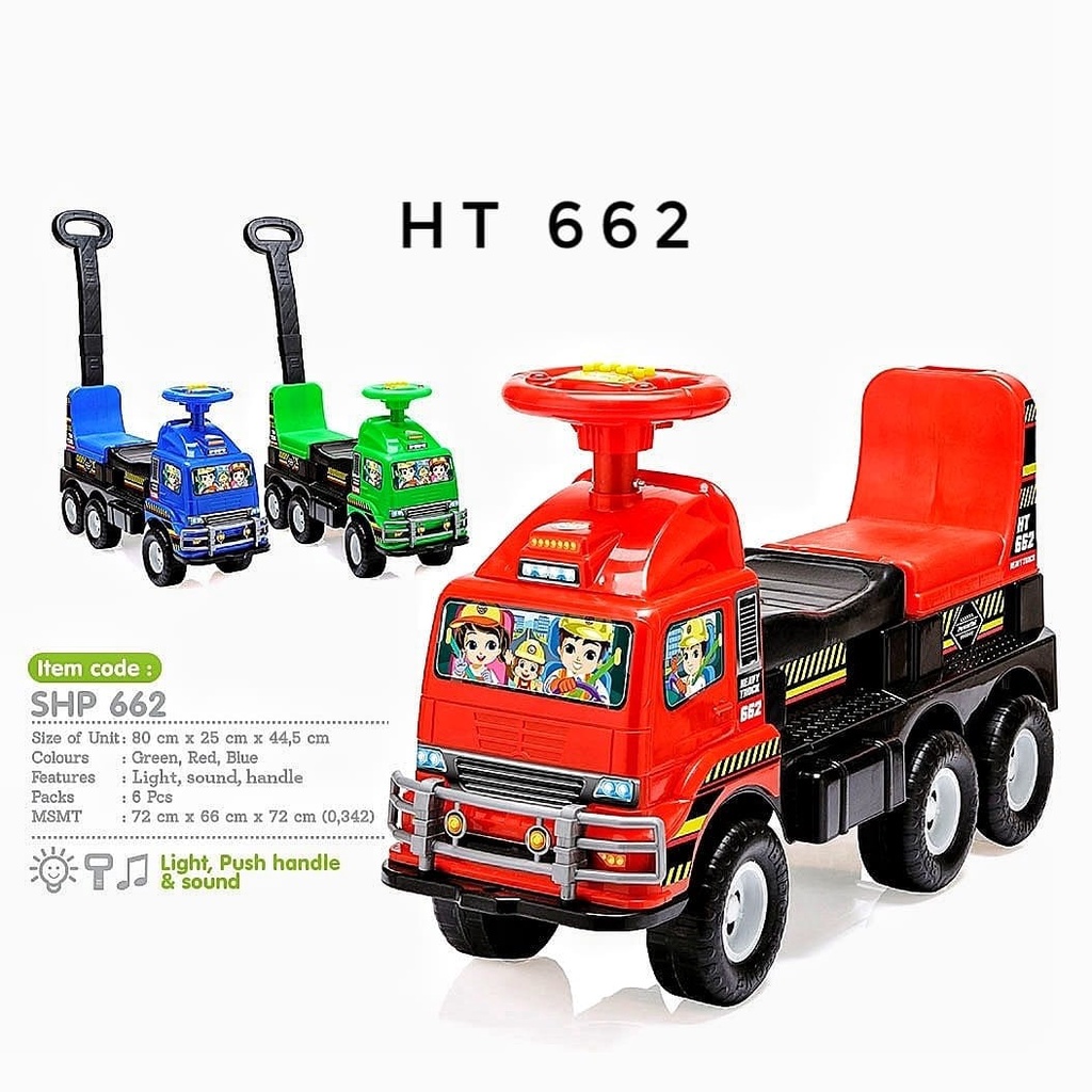 Jual Mainan Mobil Dorong Anak Truk HT 662 Fitur Lampu Musik dan ...
