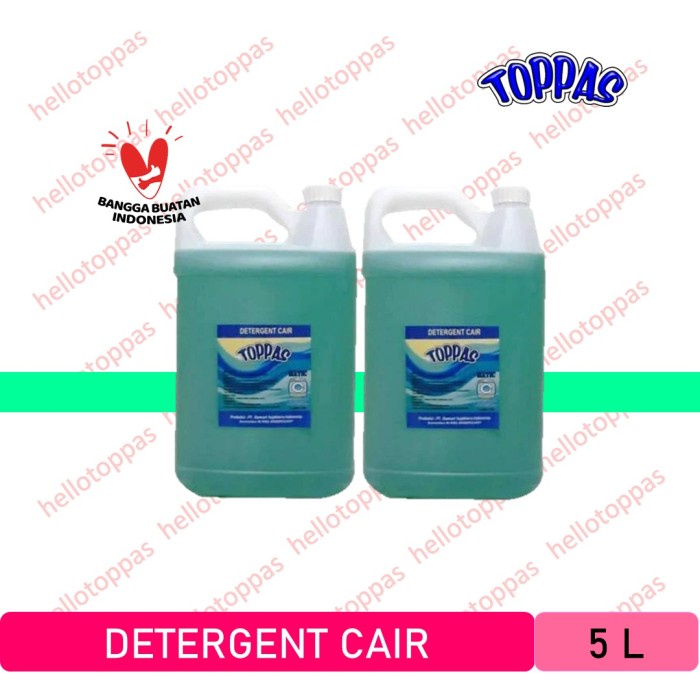 Jual Dete Grosir Toppas Laundry Detergent / Deterjen Cair 5Liter (Blue ...