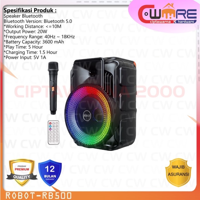 Jual `````````] Robot RB500 Portable Bluetooth Karaoke Speaker super bass - WOOK | Shopee Indonesia