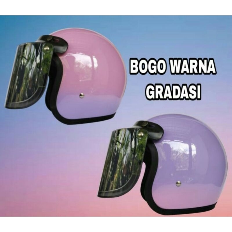 Jual Helm bogo dewasa gradasi full leher SNI Busa kain warna emas ...