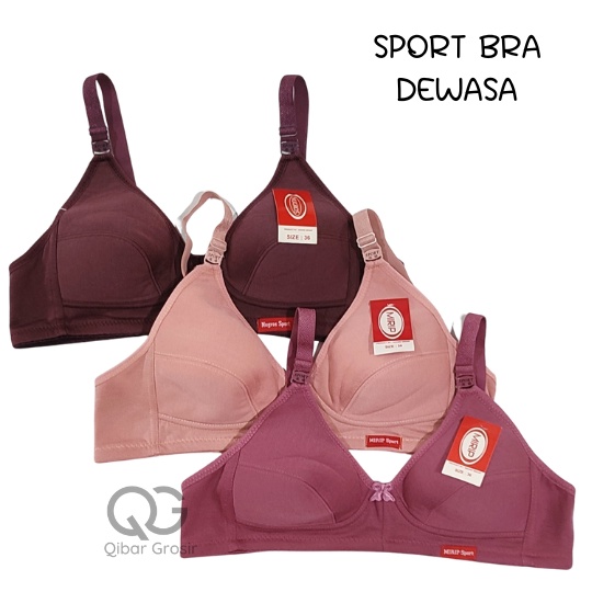 Jual SPORT BRA BH Tanpa Busa Tanpa Kawat Pakaian Dalam Wanita High Quality | Shopee Indonesia