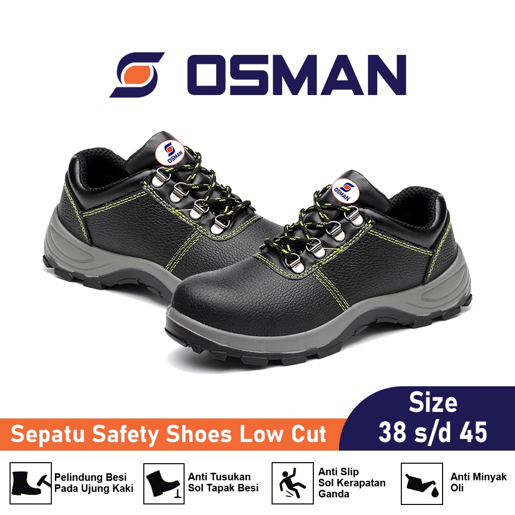 Jual OSMAN Sepatu Safety Shoes Low Cut Sepatu Safety Ujung Besi Tipe OS ...