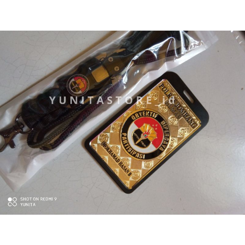 Jual Custom id card humas polri bahan plat lapis kuningan lapis sepuh ...