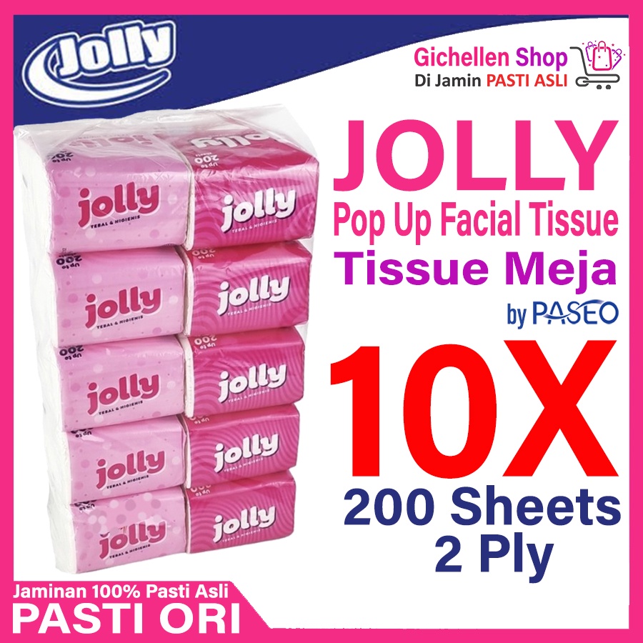 Jual Jolly Tisu Meja Pop Up Facial Tissue Meja Tisue 10 x 200 Sheet ...