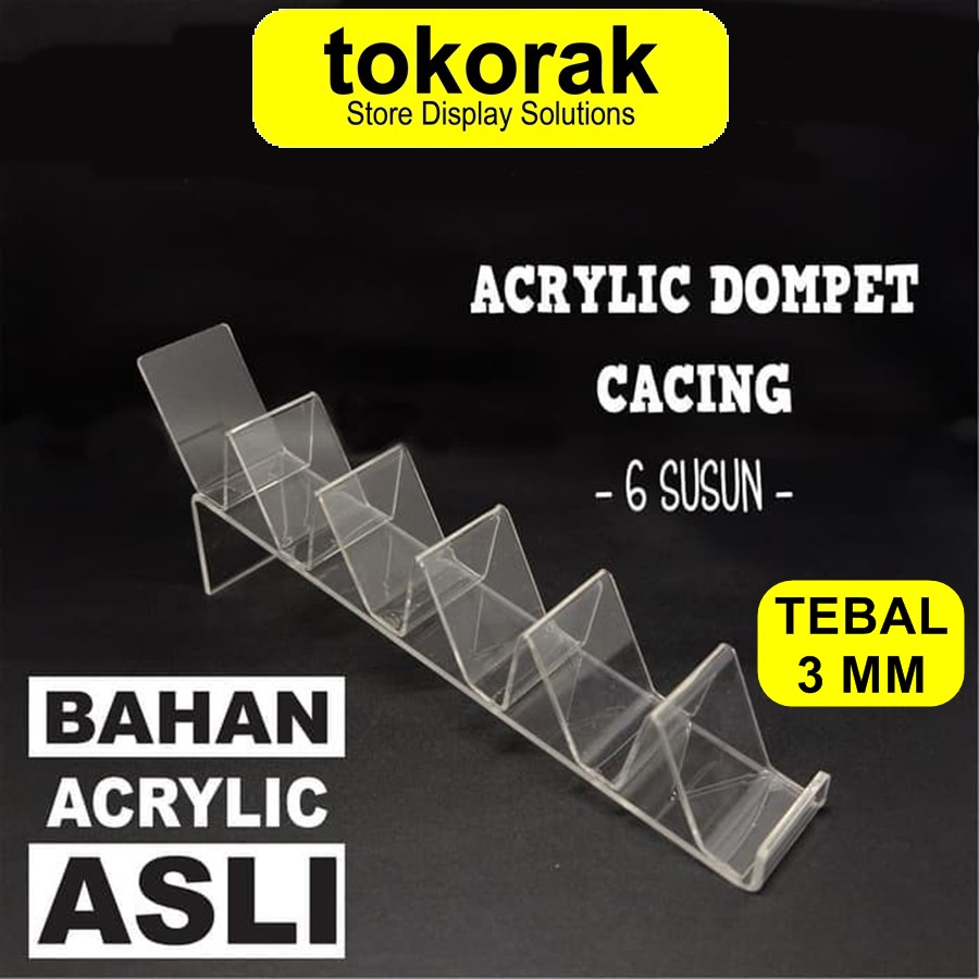 Jual ACRYLIC DOMPET CACING 6 SUSUN AKRILIK STAND TEMPAT HANDPHONE ...
