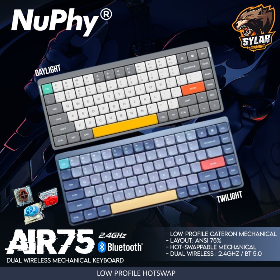 Jual Nuphy Air75 / Air 75 Daylight Twilight Wireless Mechanical Keyboard | Shopee Indonesia