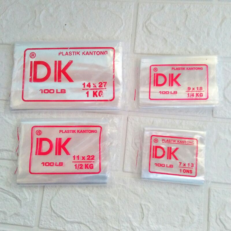 Jual Plastik Bening Kantong Plastik DK 1ons, 1/4kg, 1/2kg, 1kg Isi 100 ...