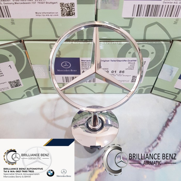 Jual LOGO KAP MESIN MERCEDES BENZ BINTANG / EMBLEM HOOD STAR MERCY ...