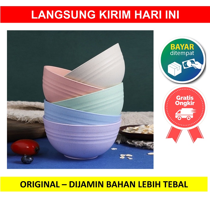Jual Mangkok Jerami Gandum Wheat Bowl Nasi Sup Mie Oat Sereal Straw ...