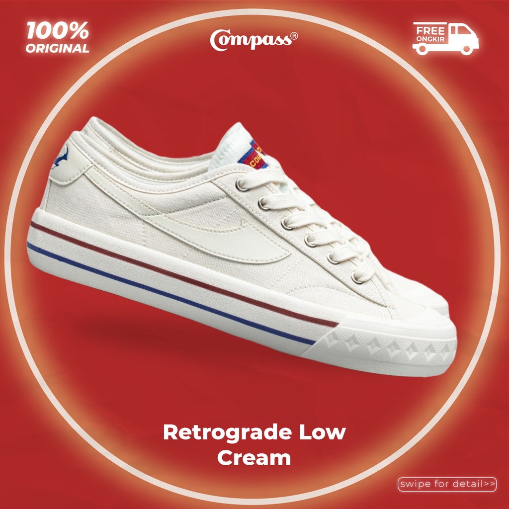 Jual [ORIGINAL] SEPATU COMPASS RETROGRADE CREAM LOW | Shopee Indonesia
