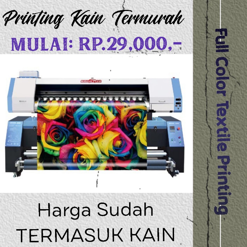 Jual Cetak Kain / Print Kain Custom Termurah SUDAH TERMASUK KAIN ...