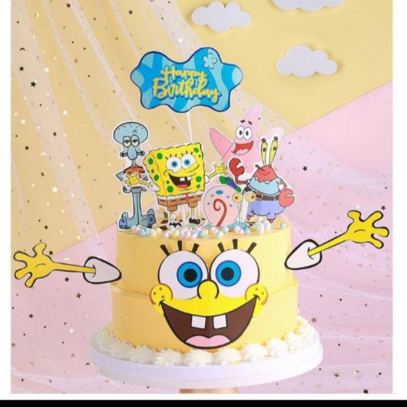 Jual Topper SpongeBob,Topper SpongeBob,HIASAN kue | Shopee Indonesia