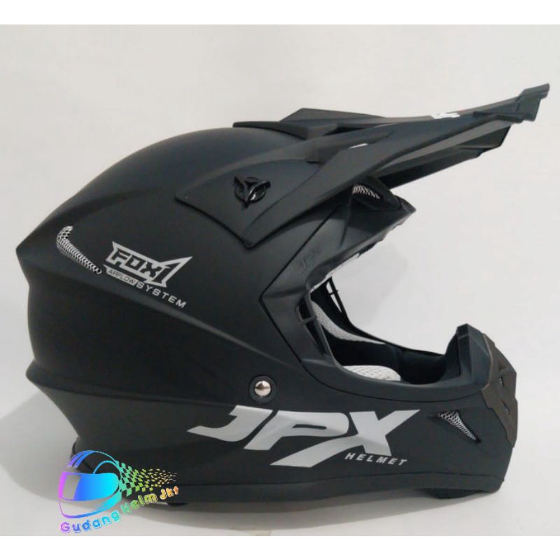 Jual Helm TRABAS JPX Cross/trail JPX FOX1 SOLID BLACK DOFF (ongkir 2kg ...