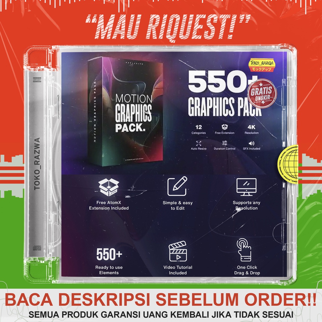 Jual Motion Graphics Pack 550+ Animations Pack - After Effects - AtomX ...