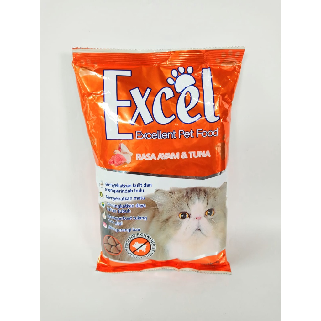 Jual MAKANAN KUCING EXCEL AYAM TUNA OREN 500GRAM (BUTIRAN SEGITIGA ...