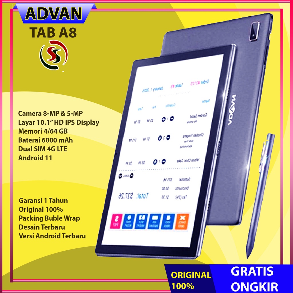 Jual Advan Tab Sketsa 2 Tiger T310 4GB / 64GB 10 Inch Android 11 ...