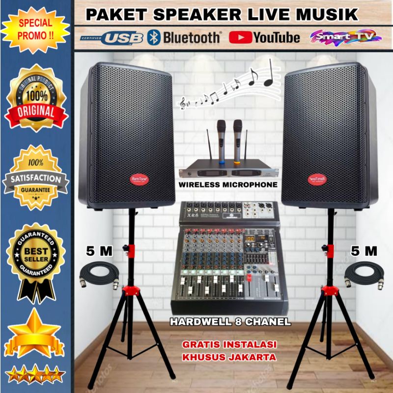 Jual PAKET SOUND SYSTEM LIVE MUSIK SPEAKER AKTIF BARETONE MAX10 HD ...