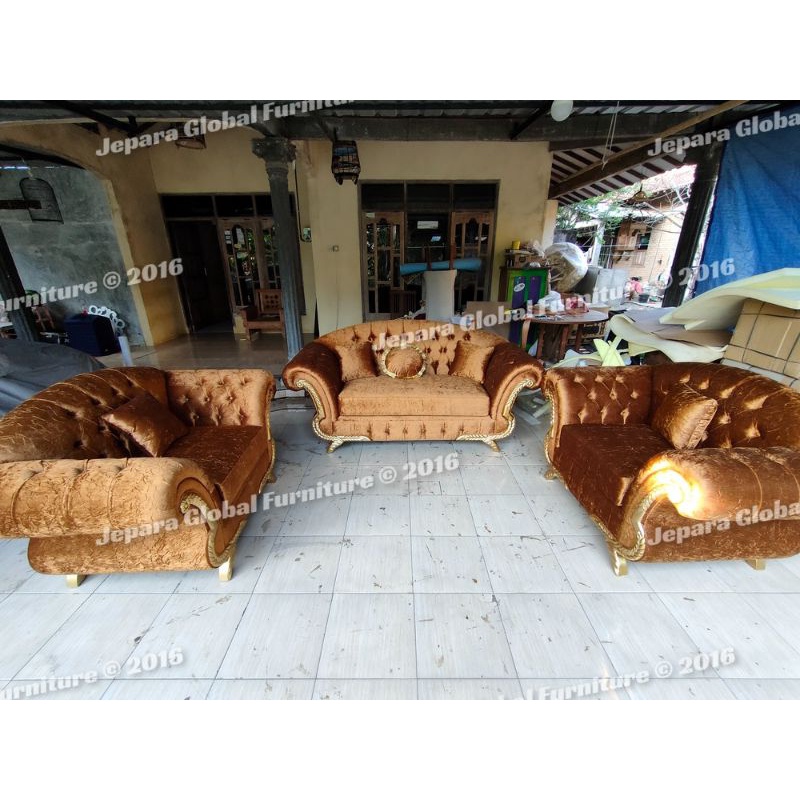 Jual Kursi sofa tamu wings set chair Ukir Gold velvet ( kursi sofa tamu ...