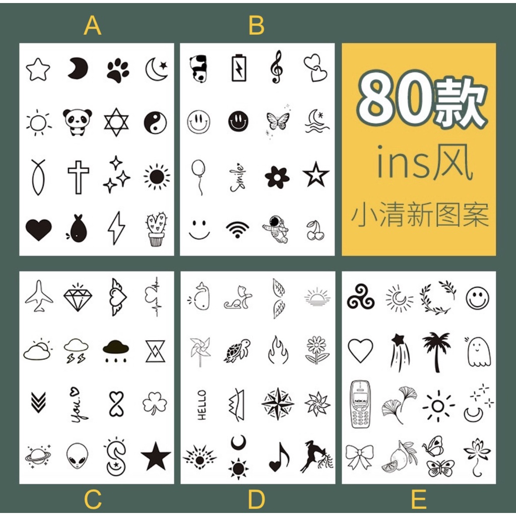 Jual SMALL AESTHETIC TEMPORARY TATTOOS EDGY VINTAGE/ tato semi permanen ...