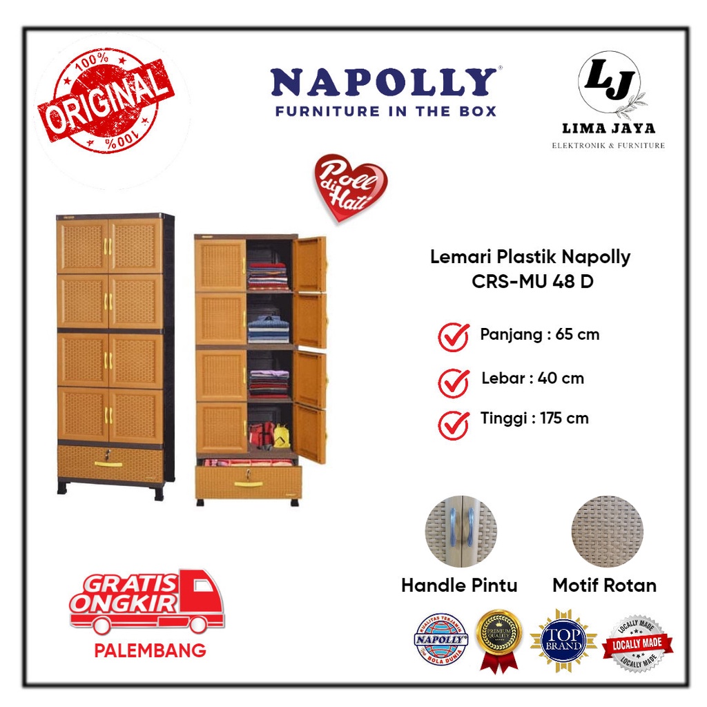 Jual Lemari Pakaian Plastik Napolly CRS-MU 48 D Lemari Plastik Napolly ...