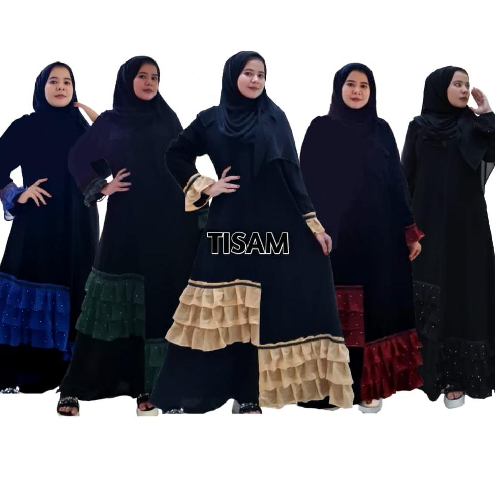 Jual PRODUK- ALKHATIB COLLECTION ABAYA TISAM KOMBINASI WARNA JETBLACK ...