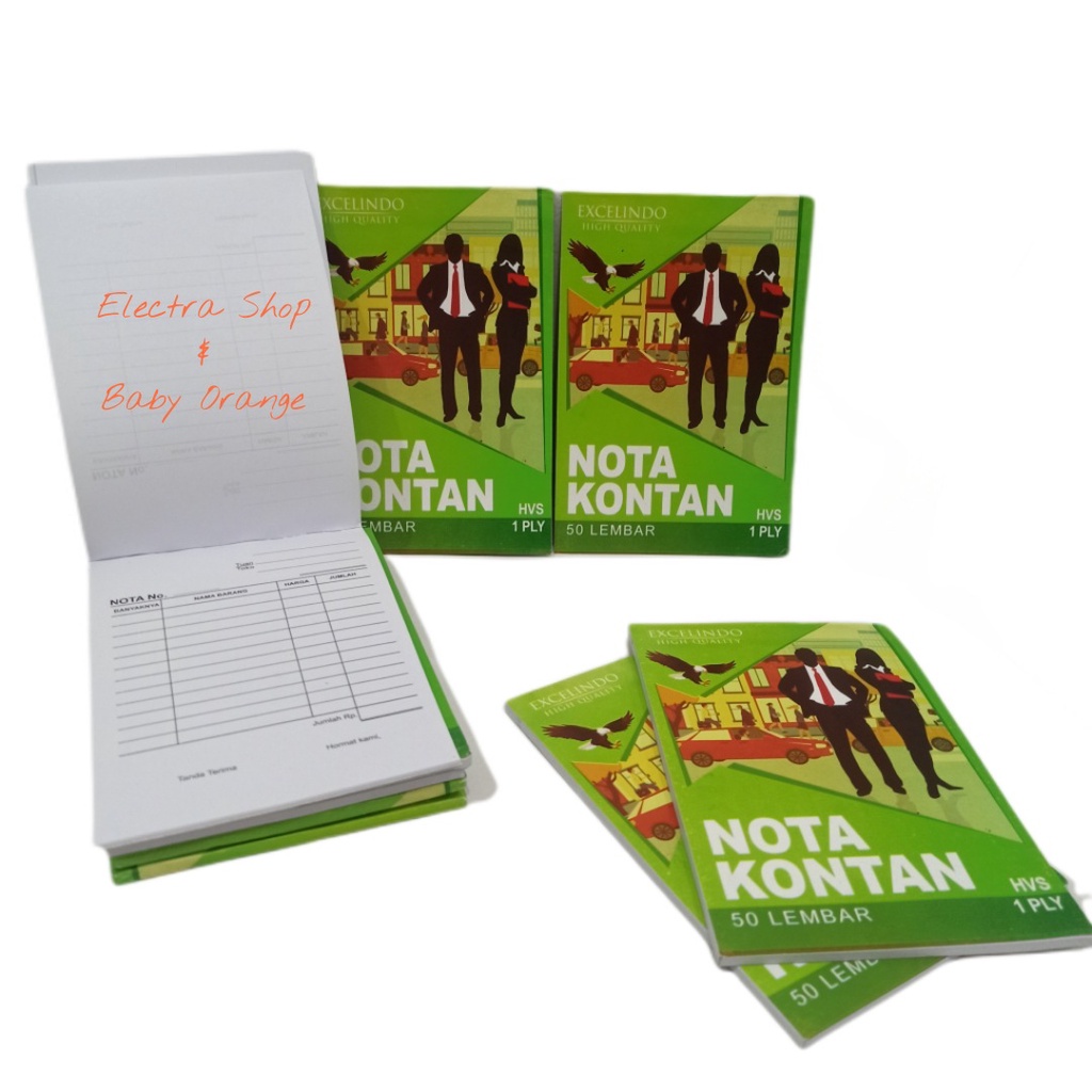 Jual Buku Nota Kontan Kecil 1 Ply HVS NOTA KONTAN 1 RANGKAP Cover Hijau ...
