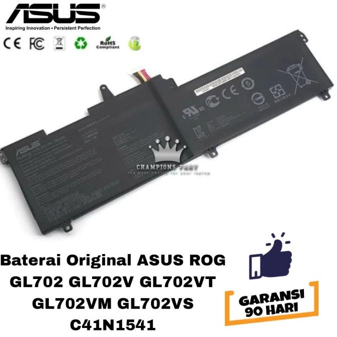 Jual Baterai Battery Asus ROG GL702 GL702V GL702VT GL702VM GL702VS C41N1541 | Shopee Indonesia