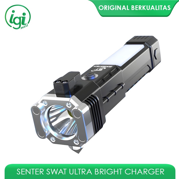 Jual SENTER LED SWAT CHARGER SUPER TERANG FLASHLIGHT ZOOM USB ...