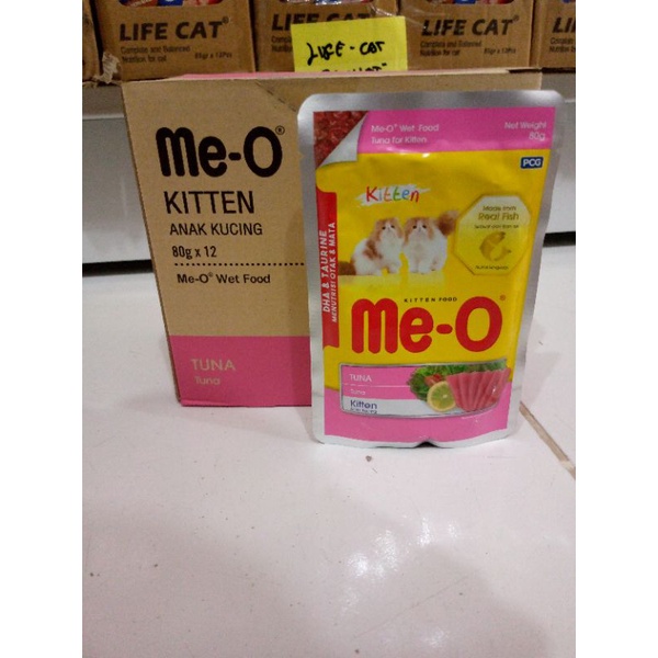 Jual ( 1box isi 12pcs ) Meo sachet Kitten Tuna 80gr - Makanan basah ...