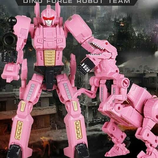 Jual Dino Force Volcanicus Transformers Raptor Pink Robot | Shopee ...