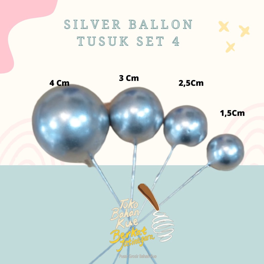 Jual TOPPER BALLON TUSUK SET 4 / HIASAN CAKE BALLON | Shopee Indonesia