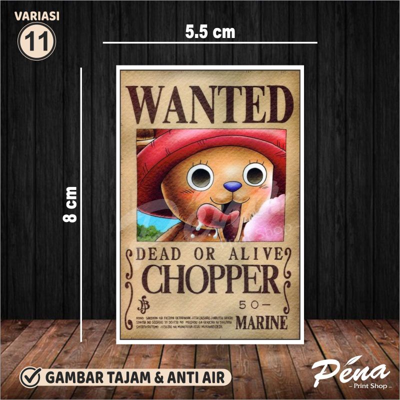 Jual Sticker Stiker One Piece Wanted / Stiker Wanted One Piece / One ...