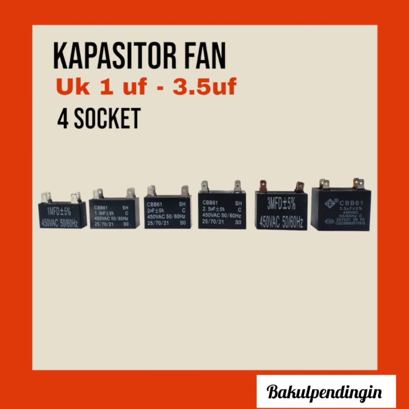 Jual Kapasitor Capasitor Fan AC Kipas Angin Socket Kotak 1uf 1.5uf 2uf 2.5uf 3uf | Shopee Indonesia