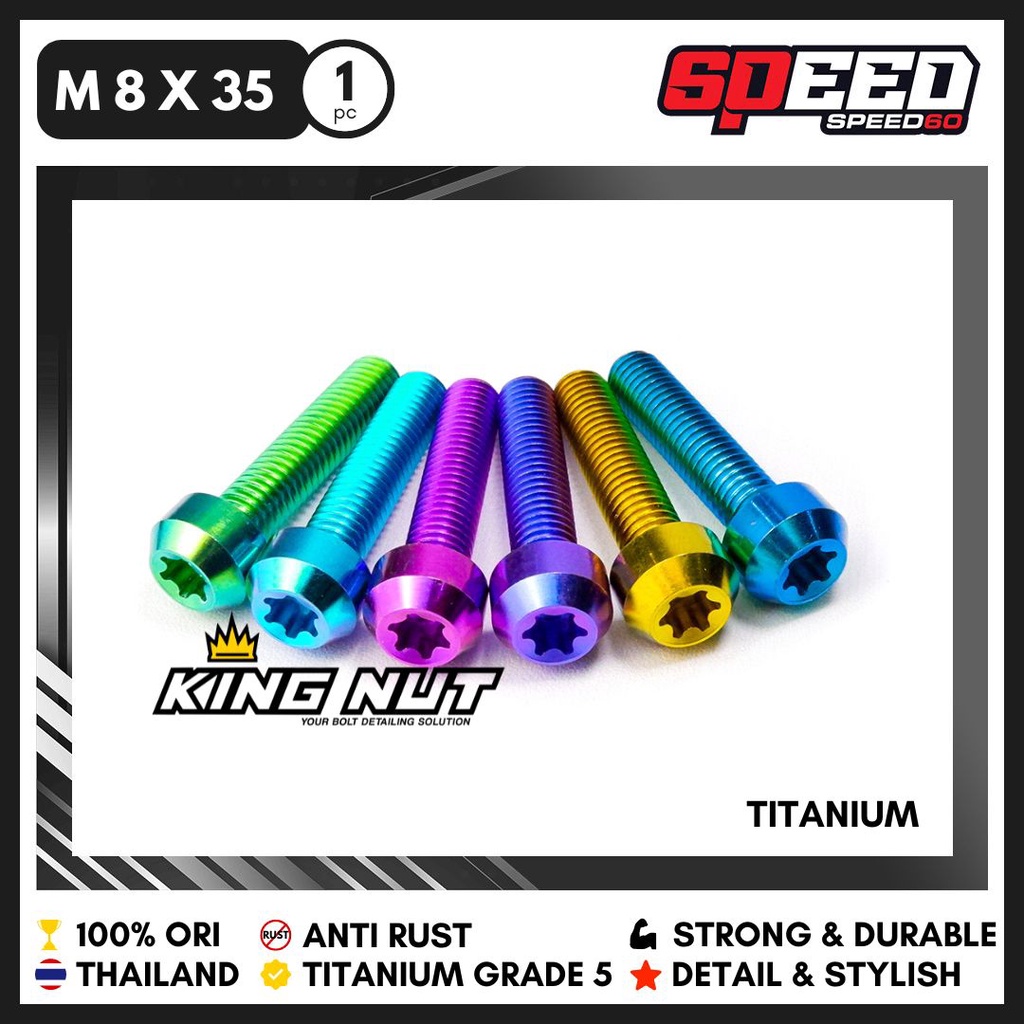 Jual Titanium Probolt Baut M 8 x 35 Drat 12 x 35 Grade 5 King Nut ...