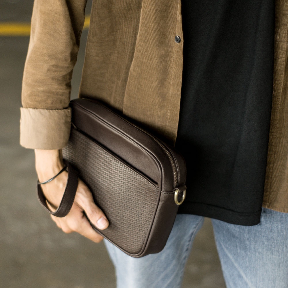 Jual SALFORD Brown Clutch Handbag Slingbag Tas selempang Pria Cowok ...